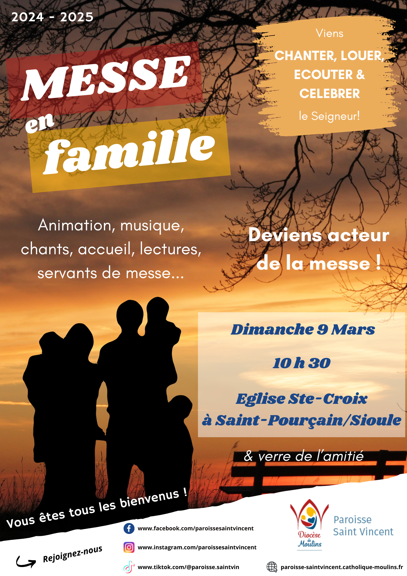 Affiche - Messe en famille 2024-2025 - Paroisse Saint-Vincent - Diocèse ...